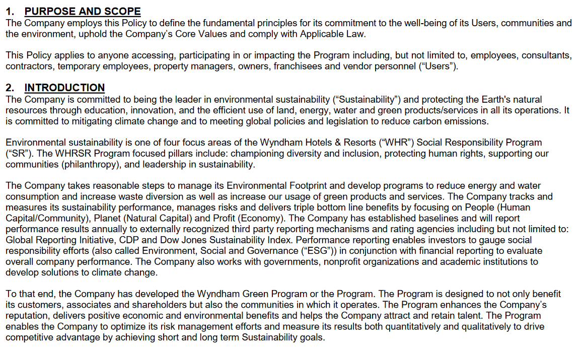 A Practical Sustainability Policy Template for Teams